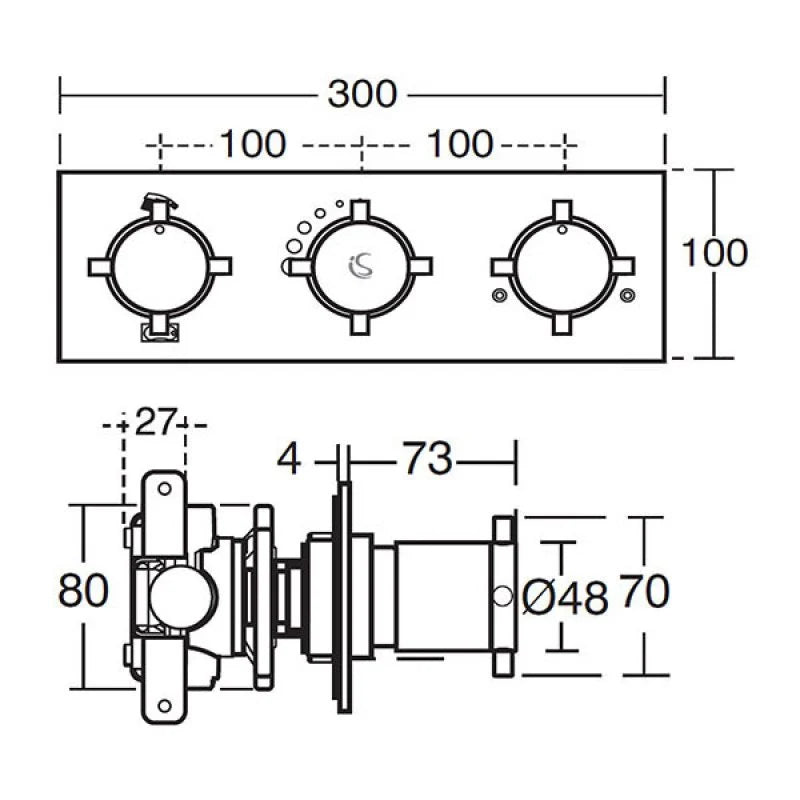 Ideal Standard Trevi Aposta TT Concealed Thermostatic Bath Shower Mixe ...